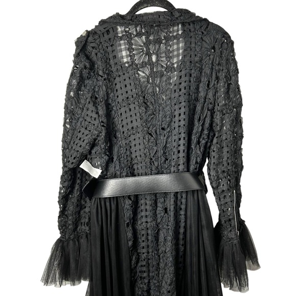 AKIRA | Tops | Akira Avant Garde Black Tulle Lace Zip Overlay Duster ...